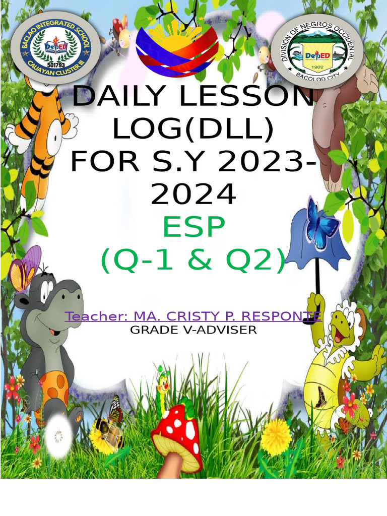 Daily Lesson Log for Grade V ESP 2023-2024 | PDF