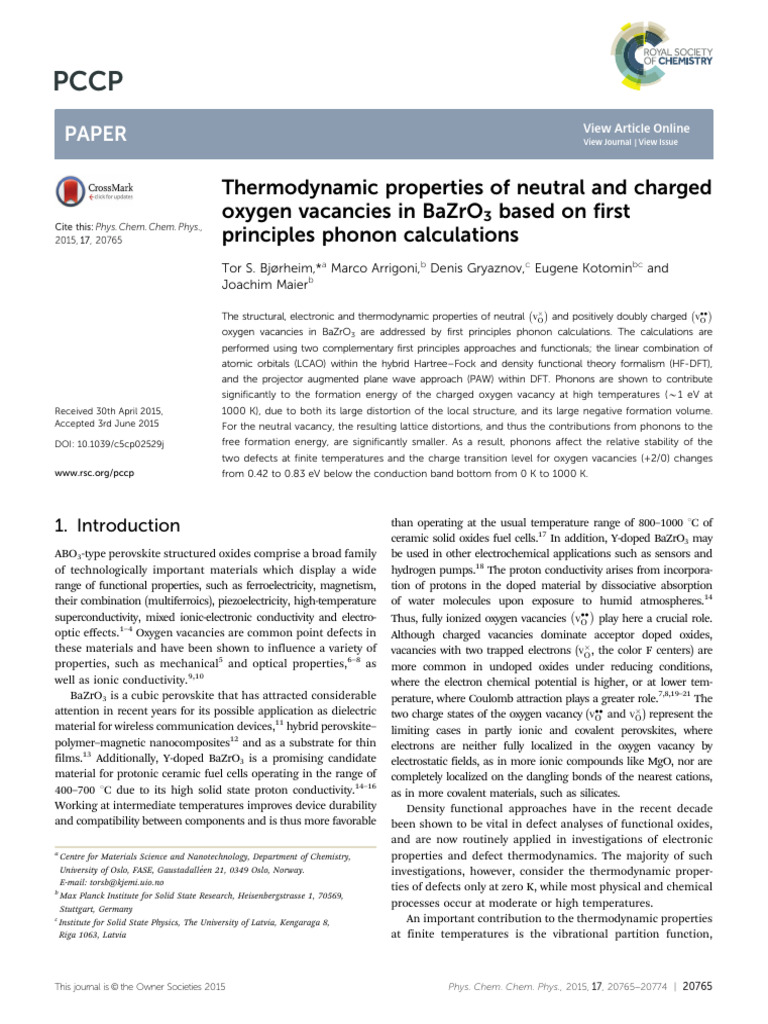 Thermodynamic Properties Of Neutral And Charge Pdf Density Functional Theory Salt Chemistry