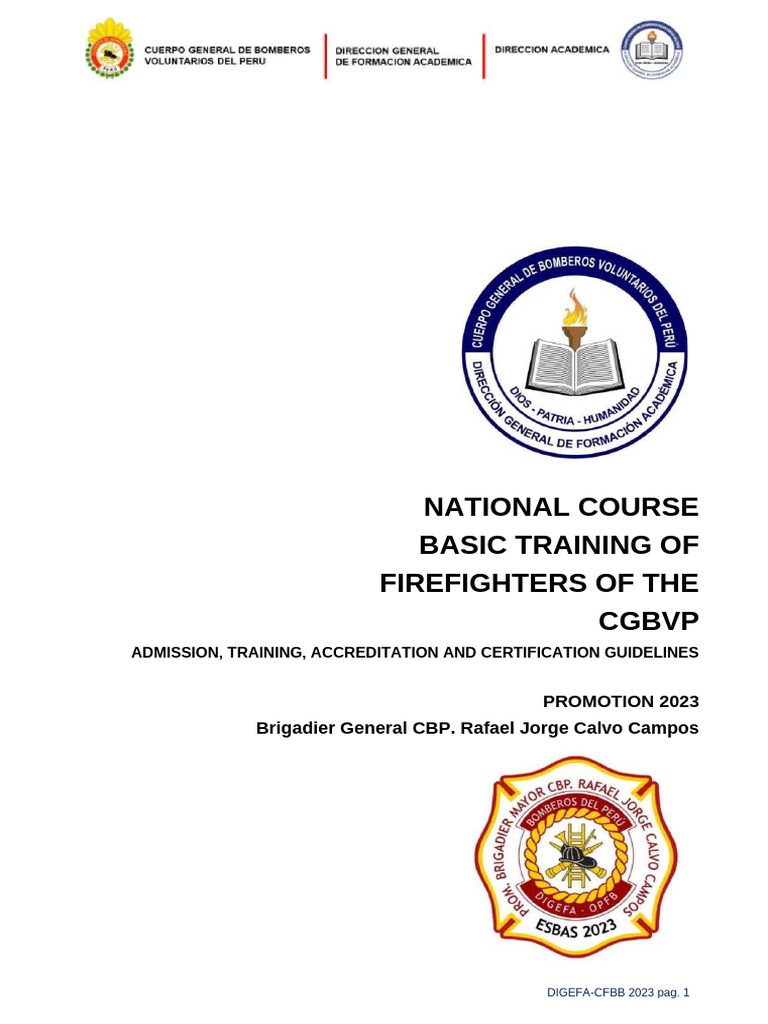 Guidelines For The Basic Firefighter Training Course 2023 | PDF ...