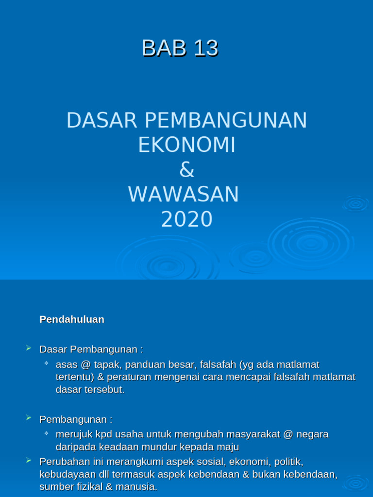 M13-Dasar Pembangunan Ekonomi | PDF