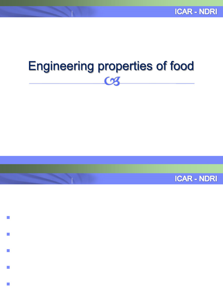 Lesson 2 Physical Properties of Food | PDF | Porosity | Volume