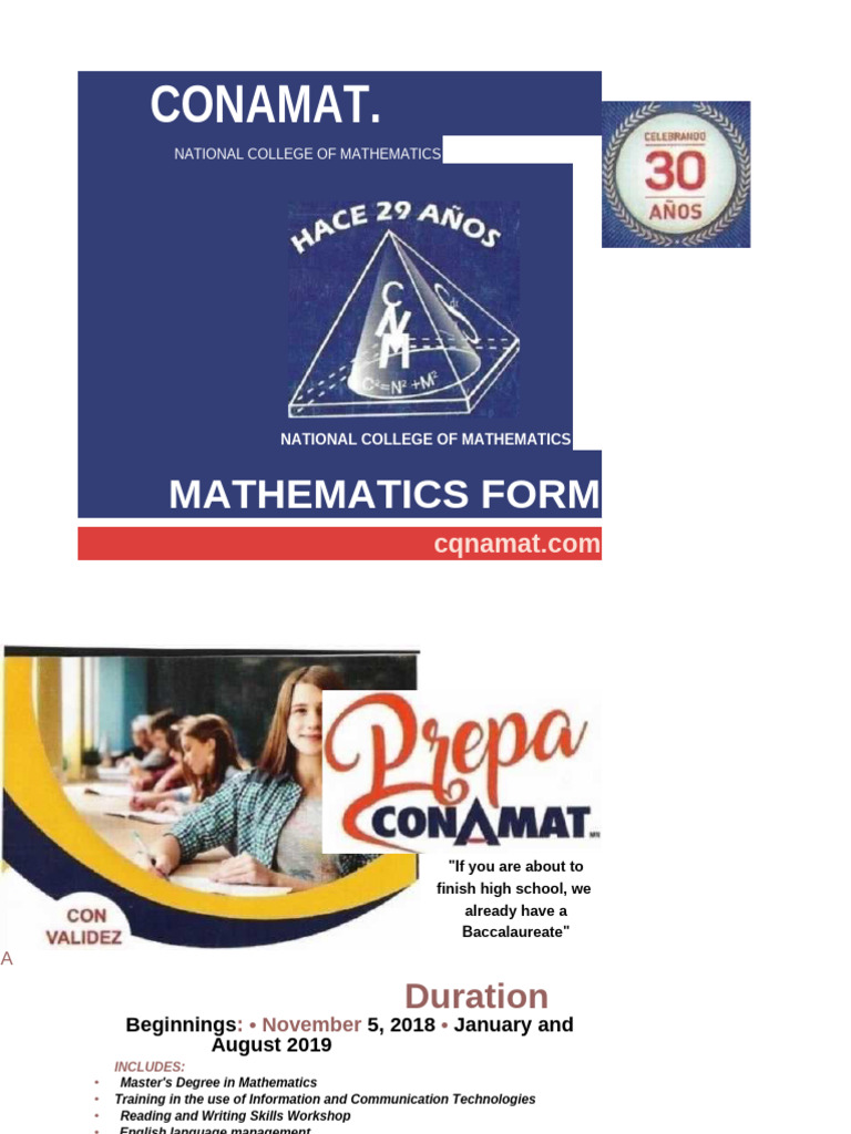 MATHEMATICS FORMULARY CONAMAT | PDF | Algebraic Geometry | Mathematics