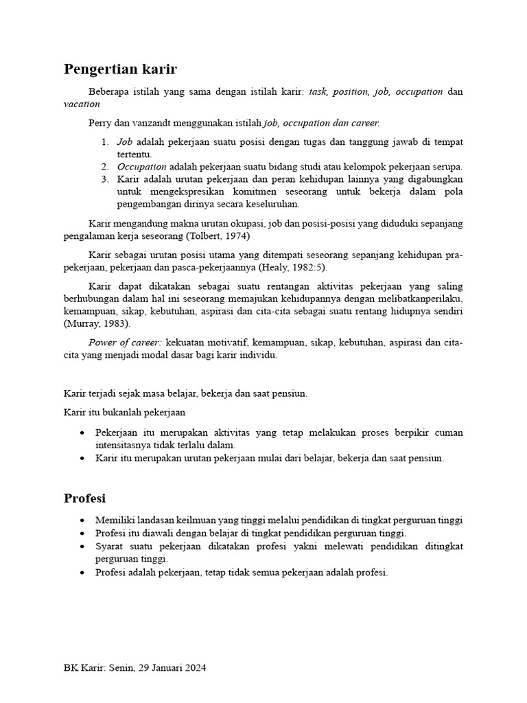 Konsep BK Karir | PDF