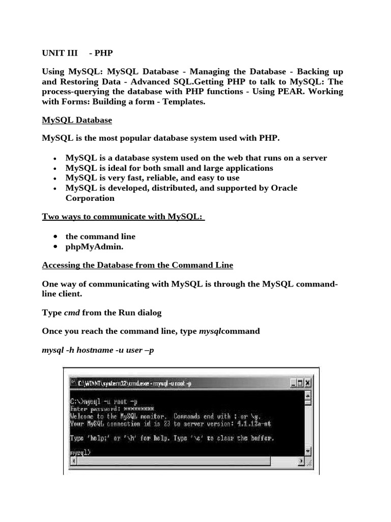 Php Unit Iiimb | PDF | Database Index | Databases