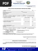 Application For Barangay Protection Order: Vawc Form#3 CONTROL NO ...