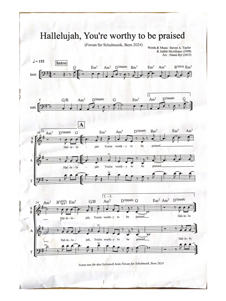 Hallelujah, You'Re Worthy To Be Praised | PDF