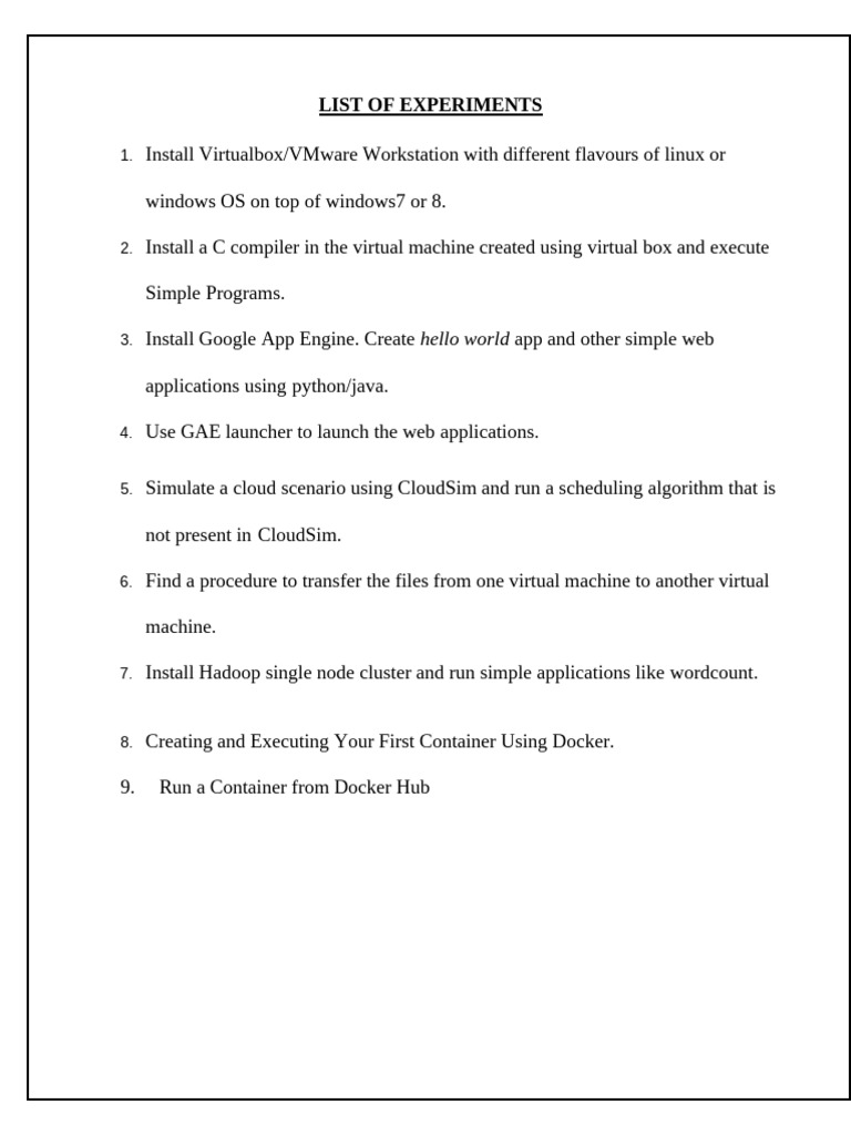 Ccs335-Cloud Computing Lab Record | PDF | Apache Hadoop | Virtual Machine