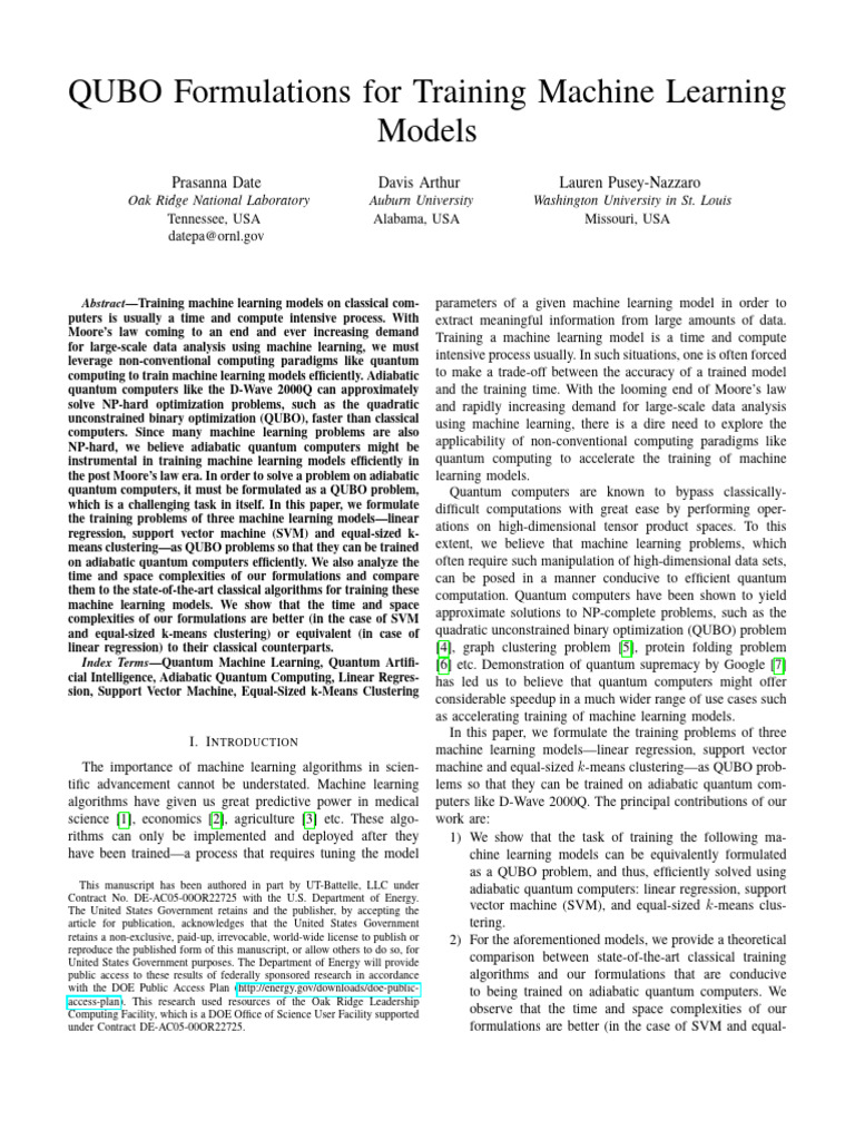 Qubo frormulation | PDF | Support Vector Machine | Quantum Computing