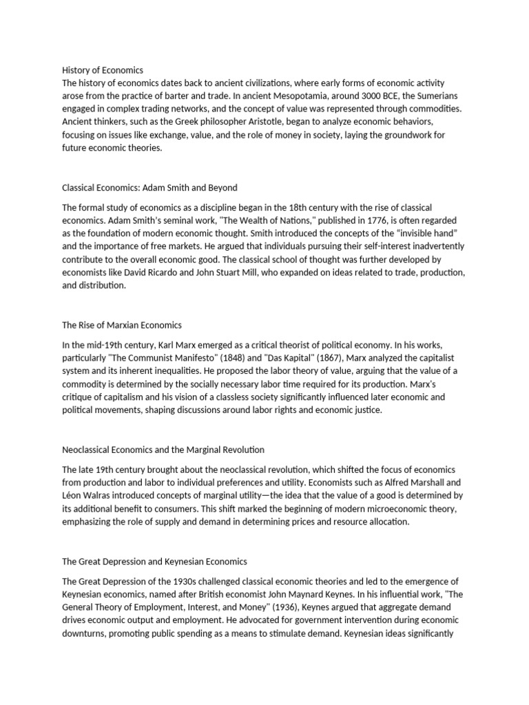 History of Economics | PDF | Economics | Keynesian Economics