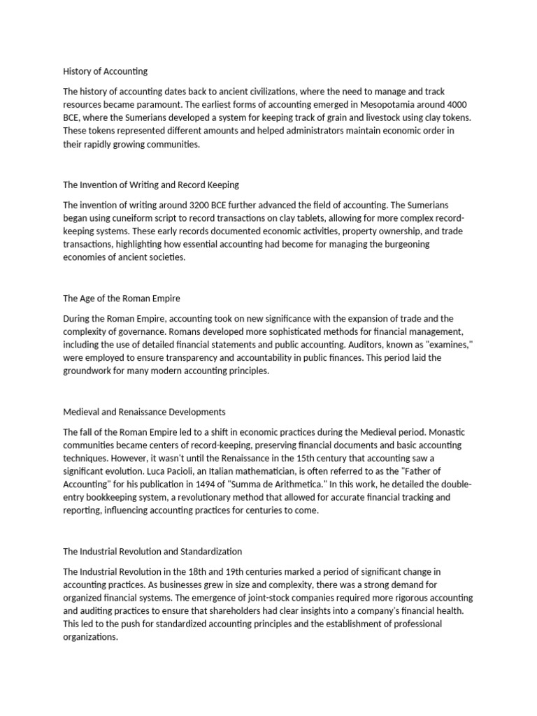 History of Accounting | PDF | Accounting | Economies