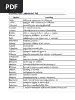 11 Plus Vocabulary List | PDF