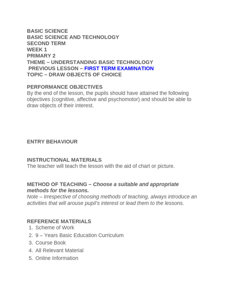 Basic 2 Basic Science and Tech. | PDF | Teachers | Curriculum