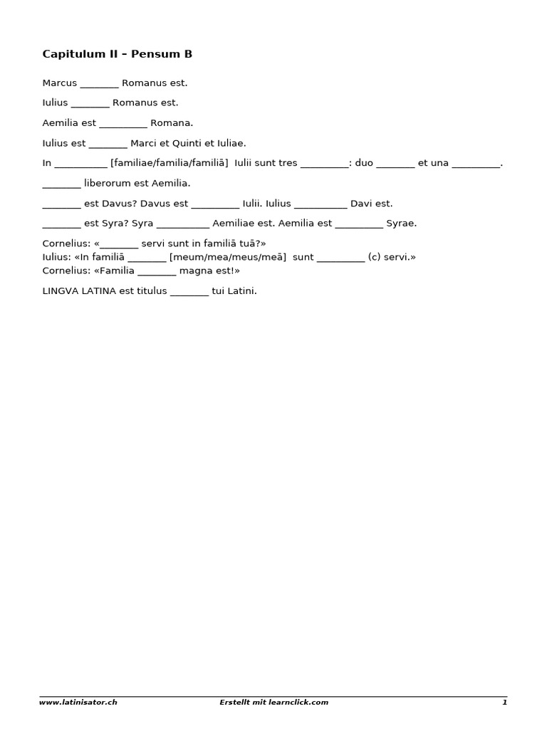 Capitulum II Pensum B | PDF
