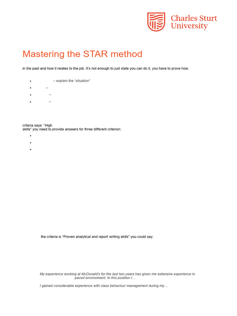 Mastering-the-STAR-method | PDF | Skill | Cognition