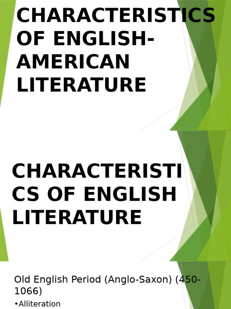 Characteristics of English-American Literature | PDF | English ...