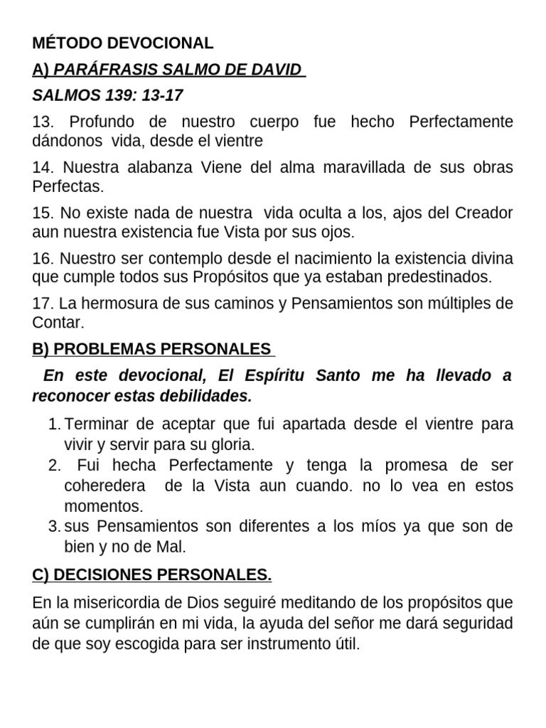 Reflexiones Devocionales Personales | PDF