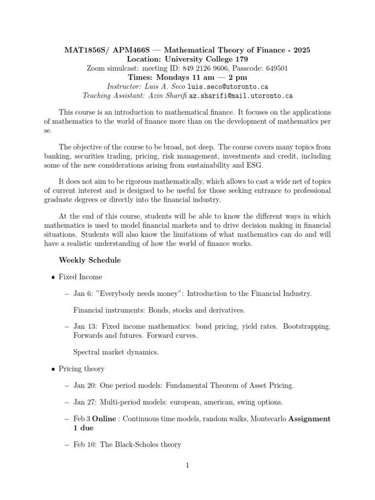 outline-3 | PDF | Fixed Income | Mathematical Finance