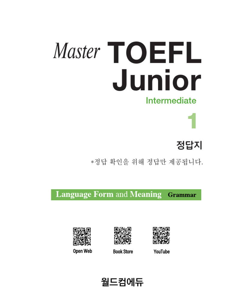 TOEFL Junior Intermediate Answer Key | PDF | Language Families | Morphology