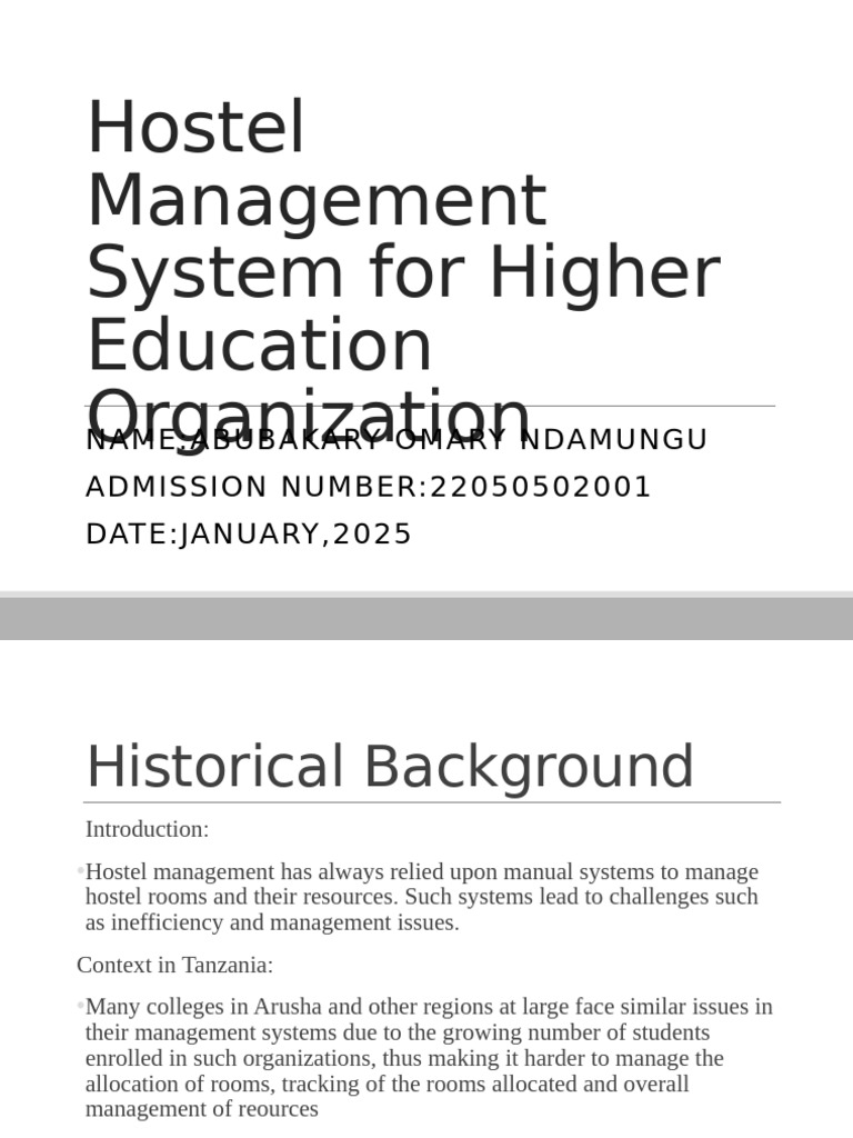 Hostel Management System Proposal | PDF | Usability | Computing