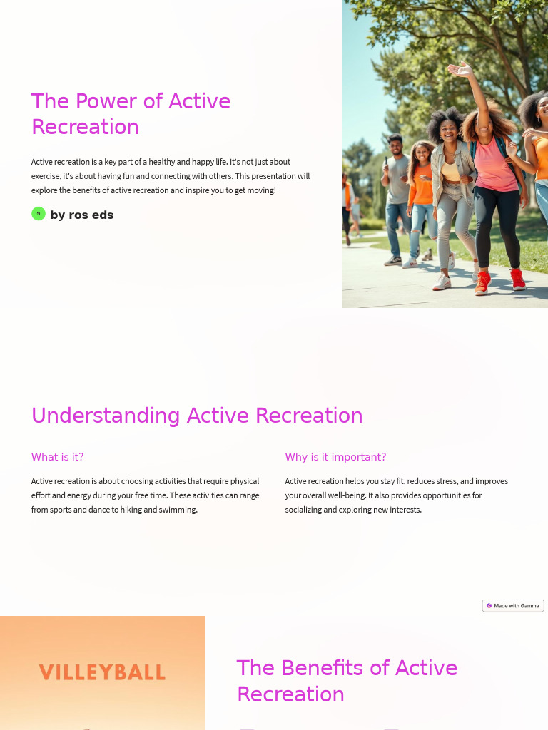The Power of Active Recreation | PDF | Recreation | Psychology