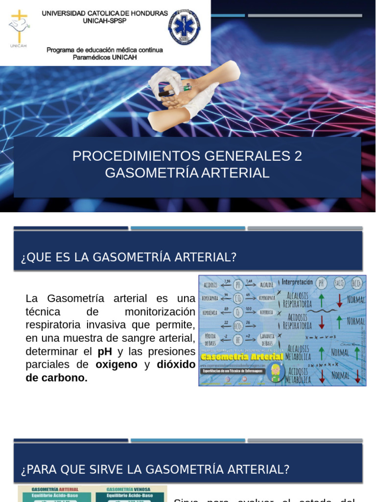 Procedimientos Generales 2 (Gasometría Arterial) | PDF | Fisiología ...