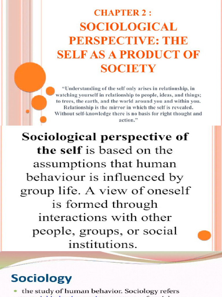 Lesson 3. Sociological Perspective - The Self As A Product of Society | PDF