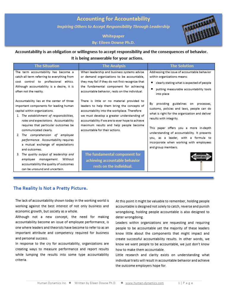Accounting For Acccountabilty Whitepaper | PDF | Accountability ...