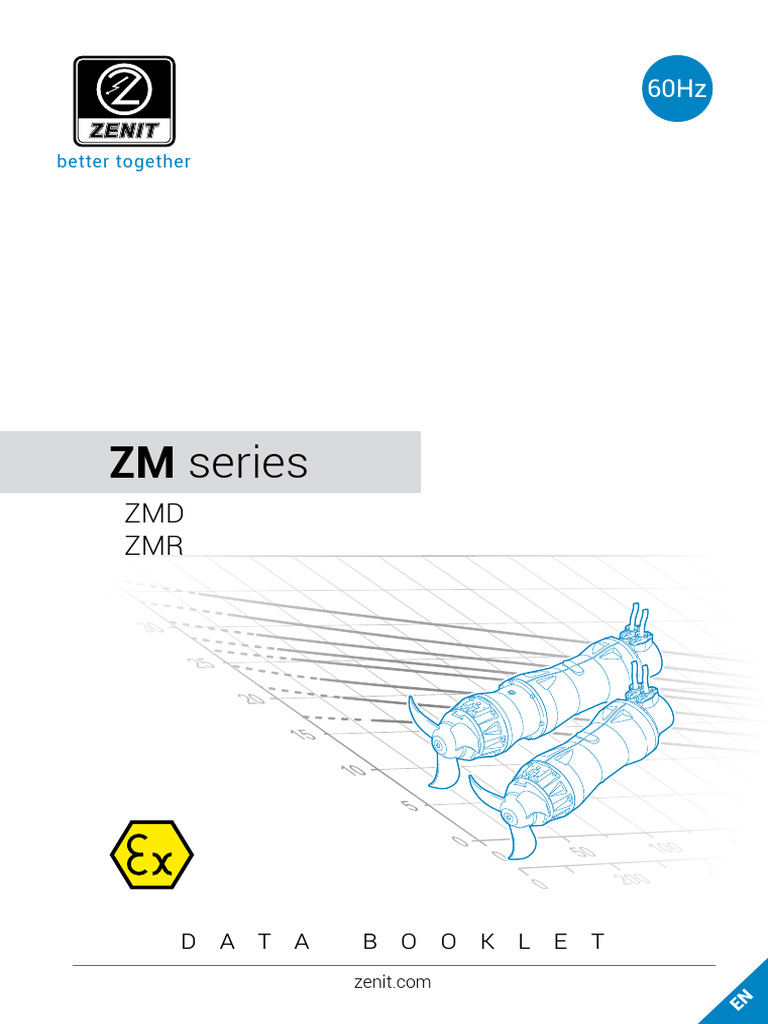 Zenit ZMD ZMR Submerged Mixers Data Booklet - 60Hz Compressed - 1 | PDF | Electric Motor | Propeller