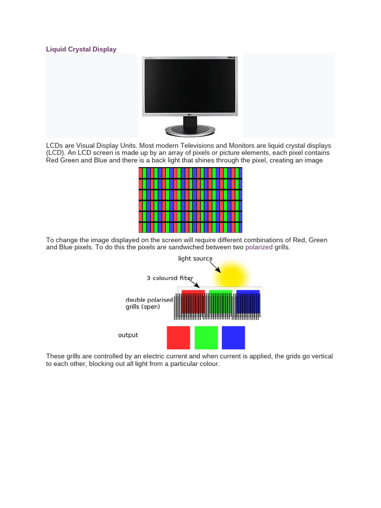 Liquid Crystal Display: Polarized | PDF