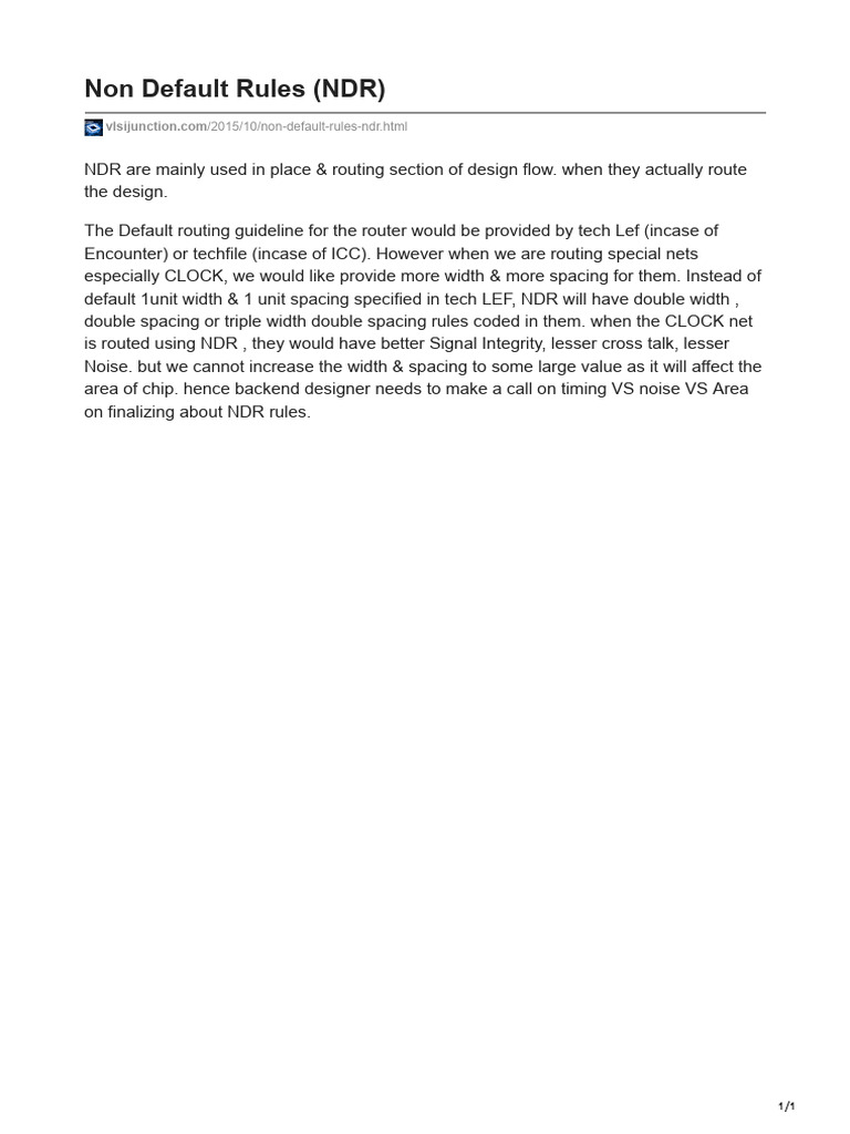 Understanding Non Default Rules (NDR) | PDF