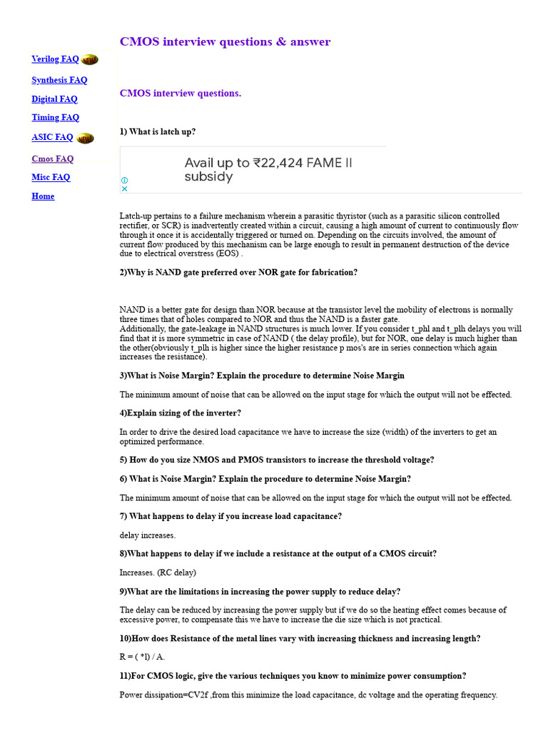 CMOS-1 | PDF | Mosfet | Cmos