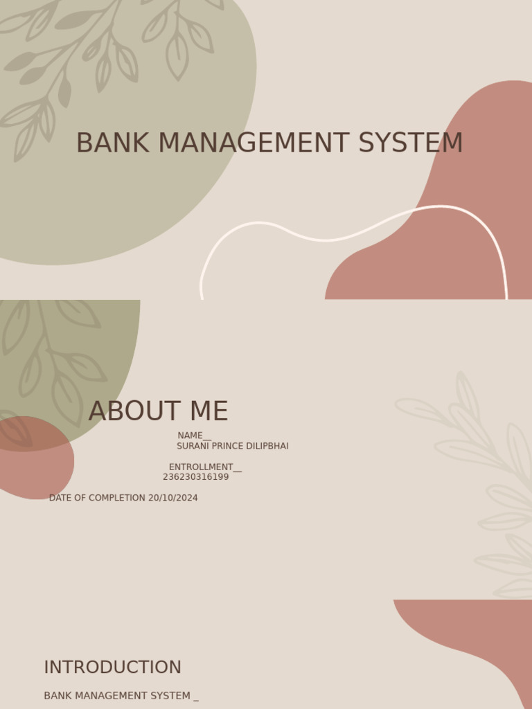 Bank Management System | PDF