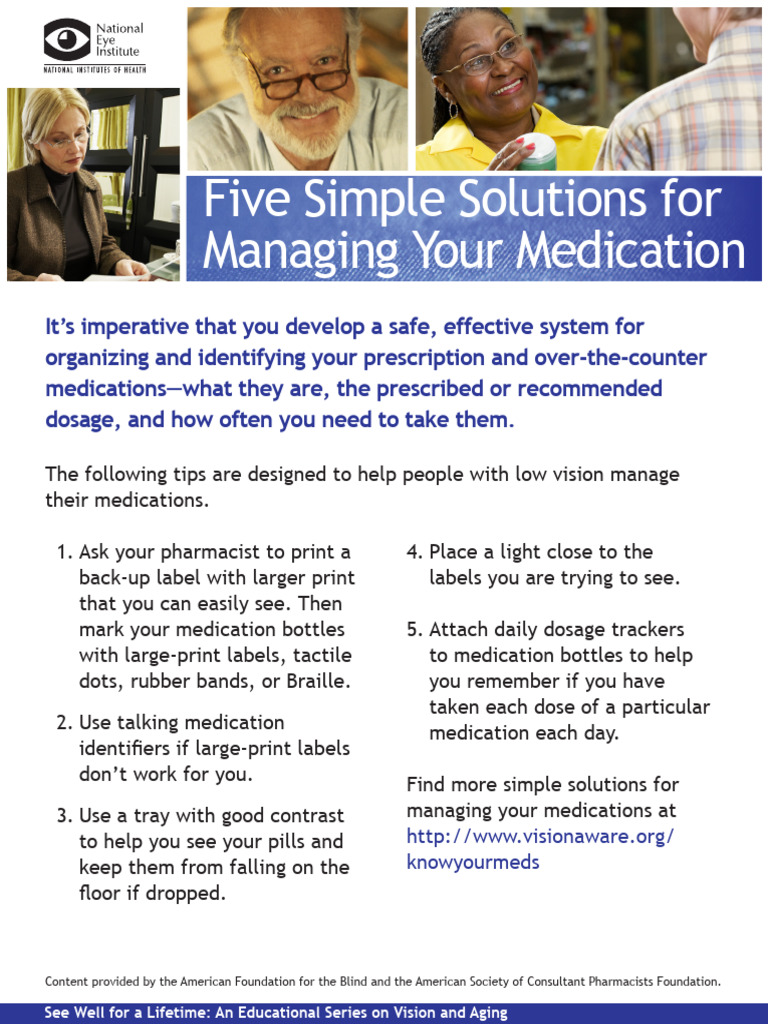 5 Simple Solutions Managing Your Medication | PDF