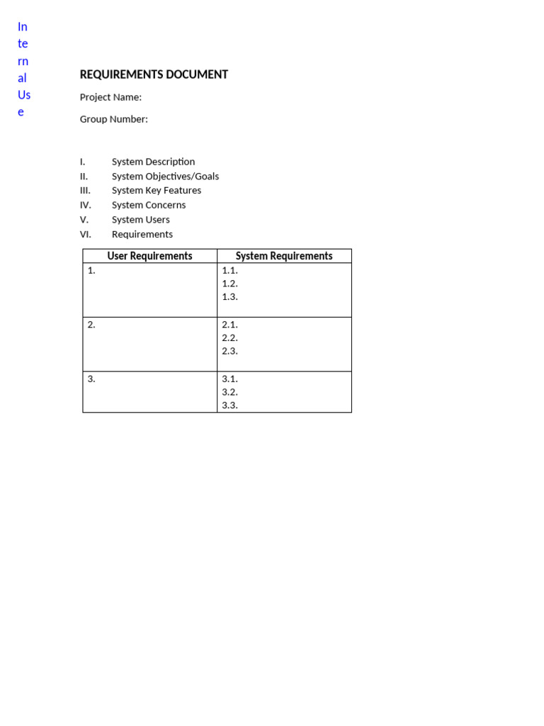 Project Requirements Document | PDF