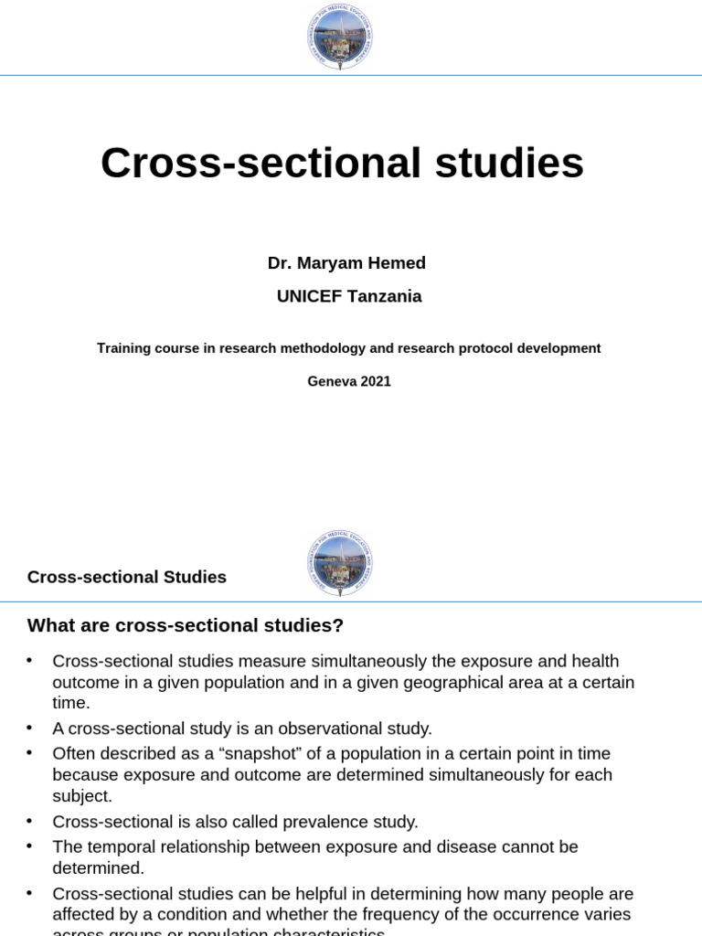 3 5 Cross Sectional Studies Hemed 2021 | PDF | Sampling (Statistics ...
