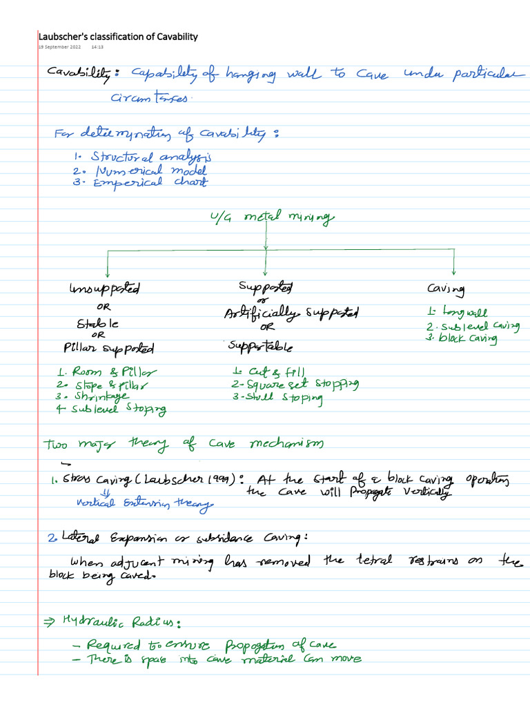 Lecture 11 Laubscher Classification of Cavability and In-Situ Stresses ...