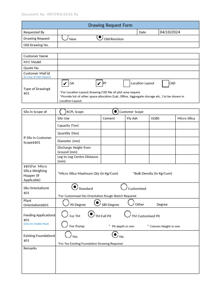 Drawing Request Form New - R01 | PDF