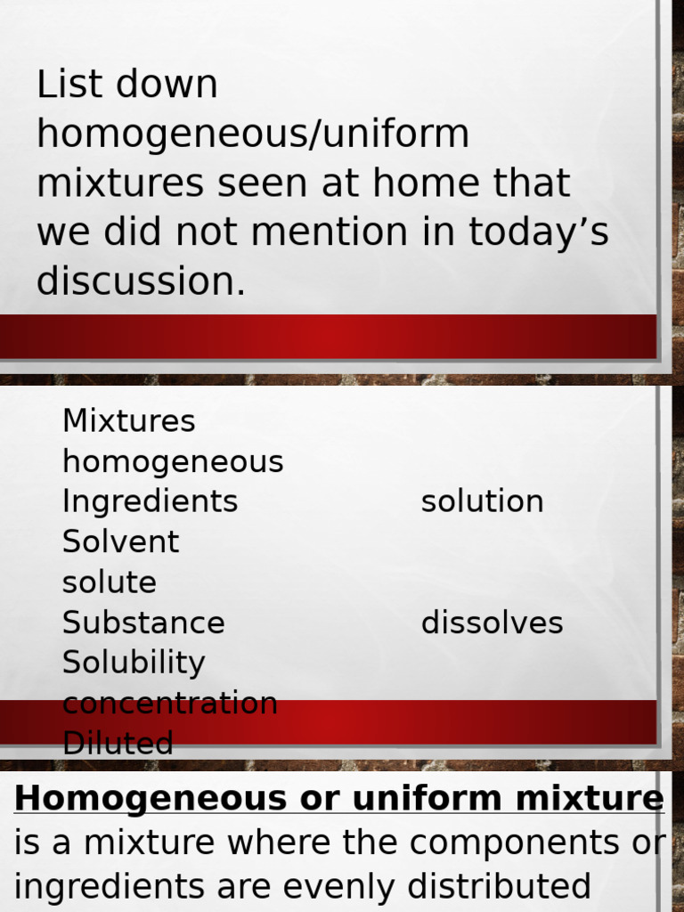 Non-Uniform Mixtures | PDF | Mixture | Chemical Substances