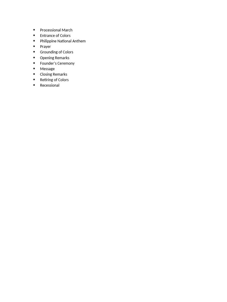 Ceremony Agenda and Program Outline | PDF