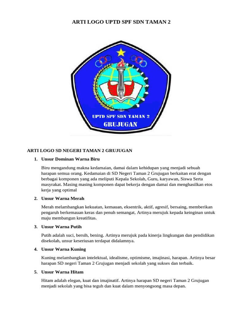 ARTI LOGO UPTD SPF SDN TAMAN 2 | PDF