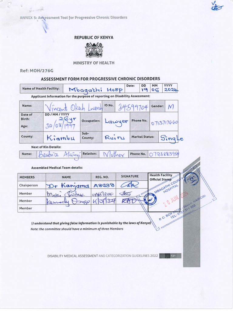 Assesment Form | PDF