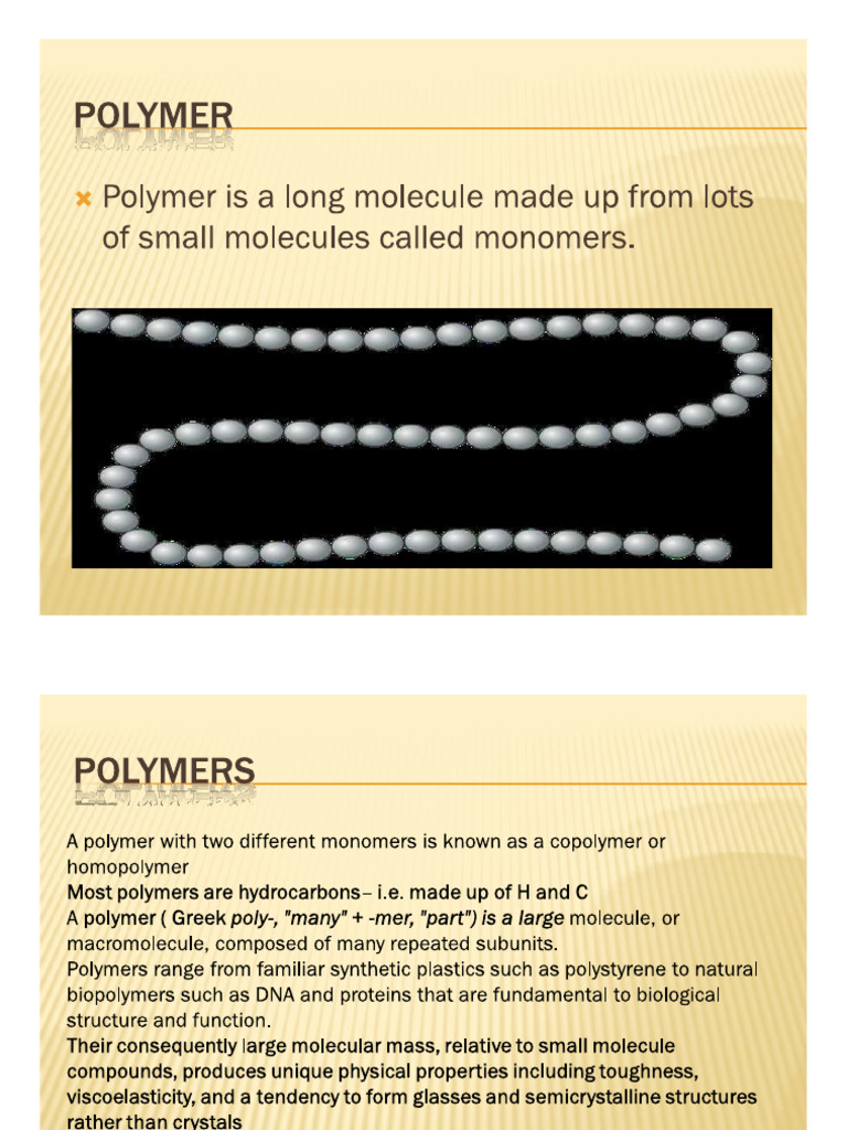 Unit 1 Polymers | PDF