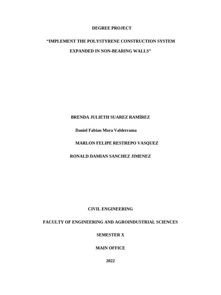 Expanded Polystyrene Degree Project | PDF | Polystyrene | Concrete