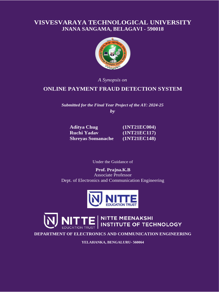 Final Synopsis Fraud Detection | PDF | Machine Learning | Statistical ...