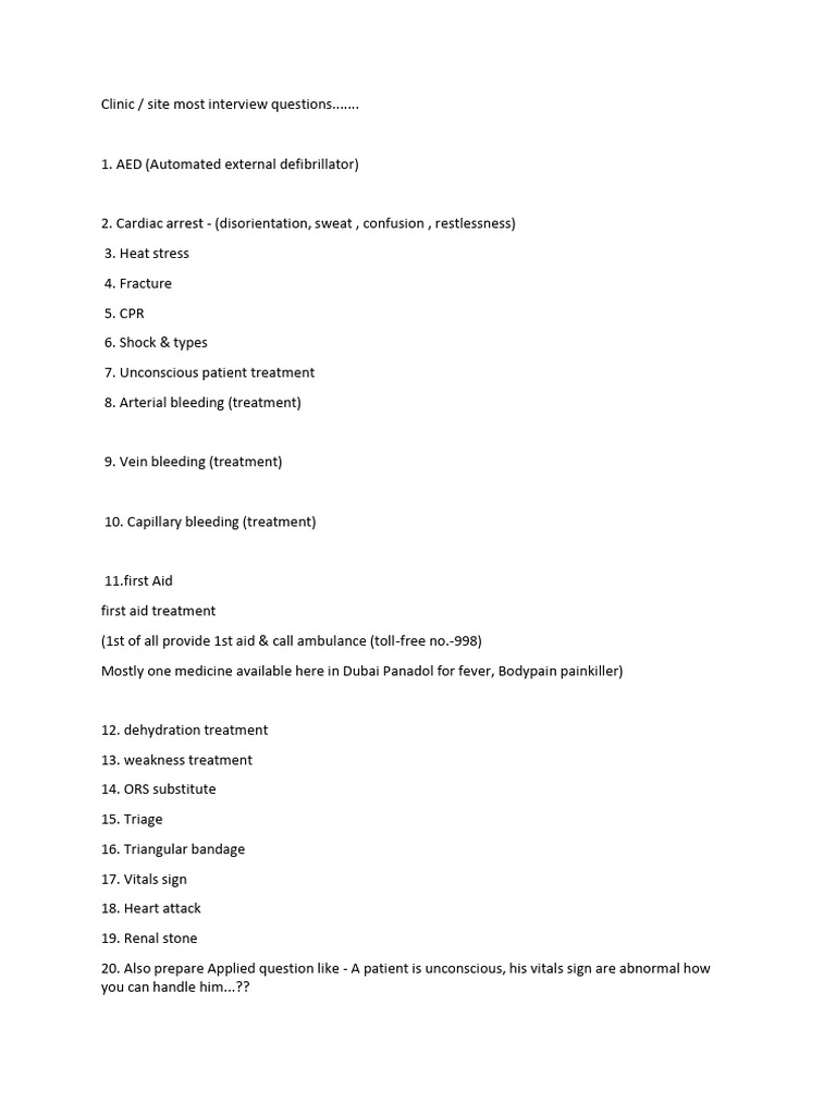 Clinic Questions | PDF