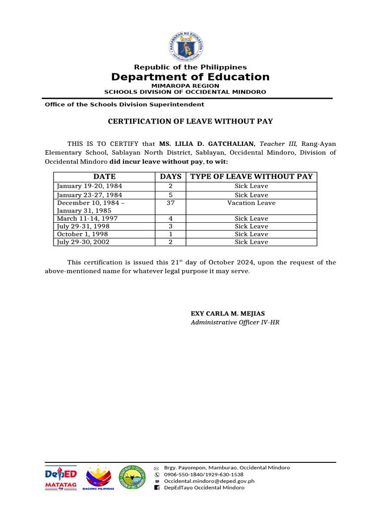 CERT-OF-NO-LWOP-Copy-Copy | PDF