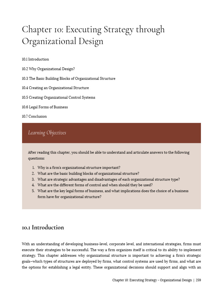 Chapter 10 Executing Strategy Through Organizational Design | PDF | General Electric ...