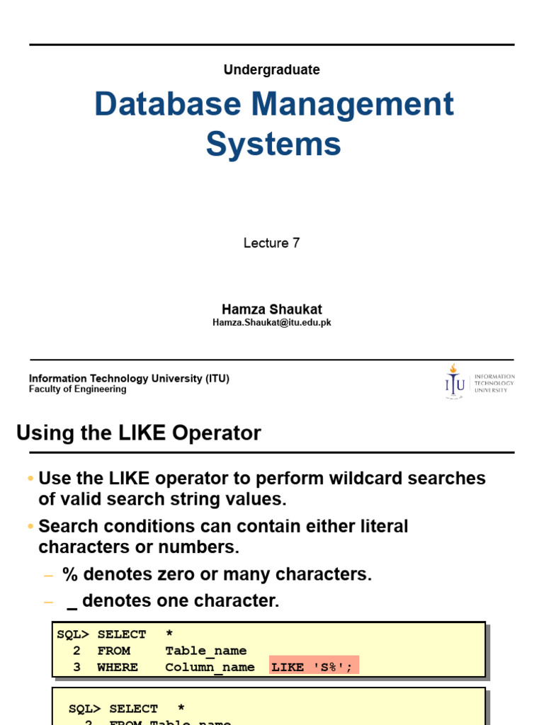Lec 7 Pdf Sql Information Retrieval