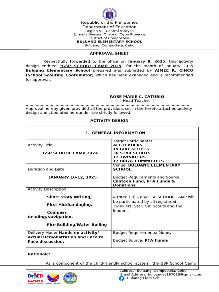 Buluang ES - GSP Activity Design | PDF