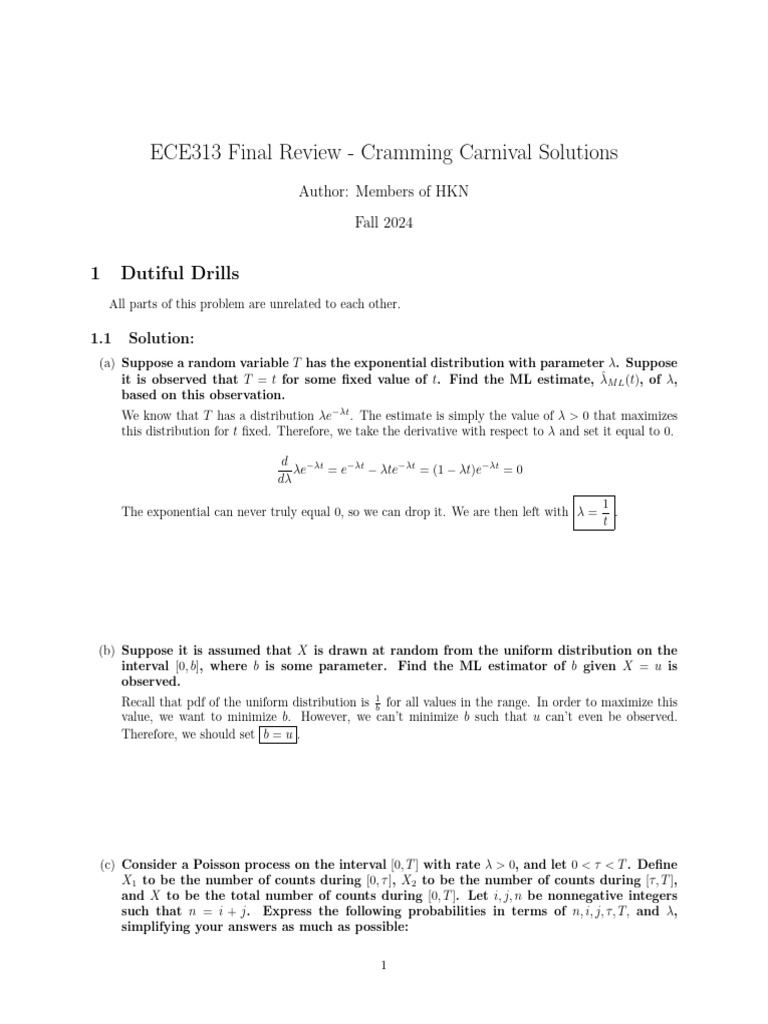 ECE 313 CC WS SOL | PDF | Normal Distribution | Variance
